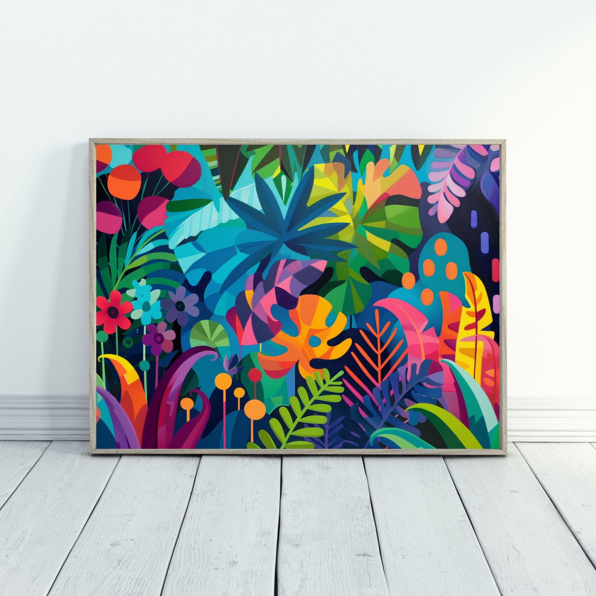 Geometric Art, Jungle Print, Tropical Plants, Foliage, Nature-inspired ...