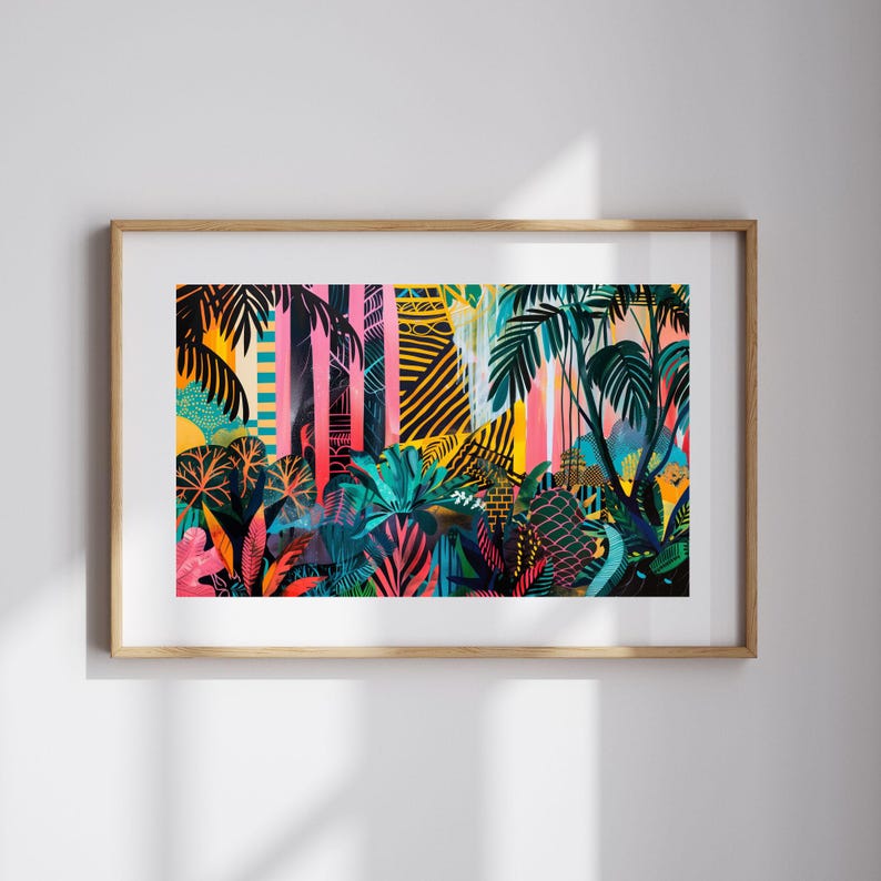 Abstract Jungle Art Gift for Nature Lover Colorful Abstract Print Bold ...