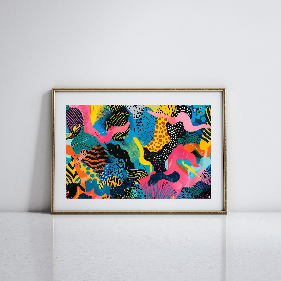 Colorful Abstract Art for Maximalist Home Decor Vibrant Art for Living ...