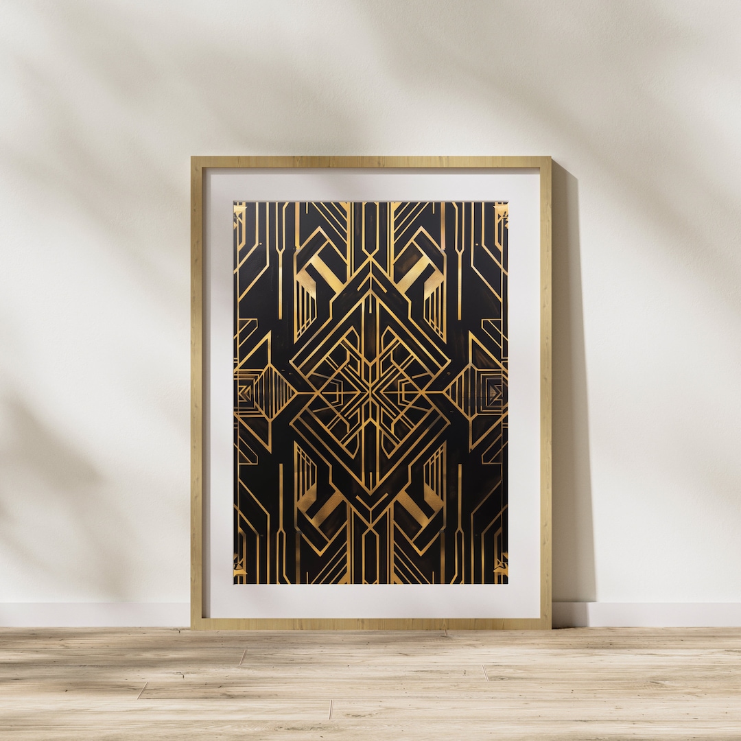 Art Deco Artwork Jazz Age Art for Great Gatsby Decor Black and Gold ...