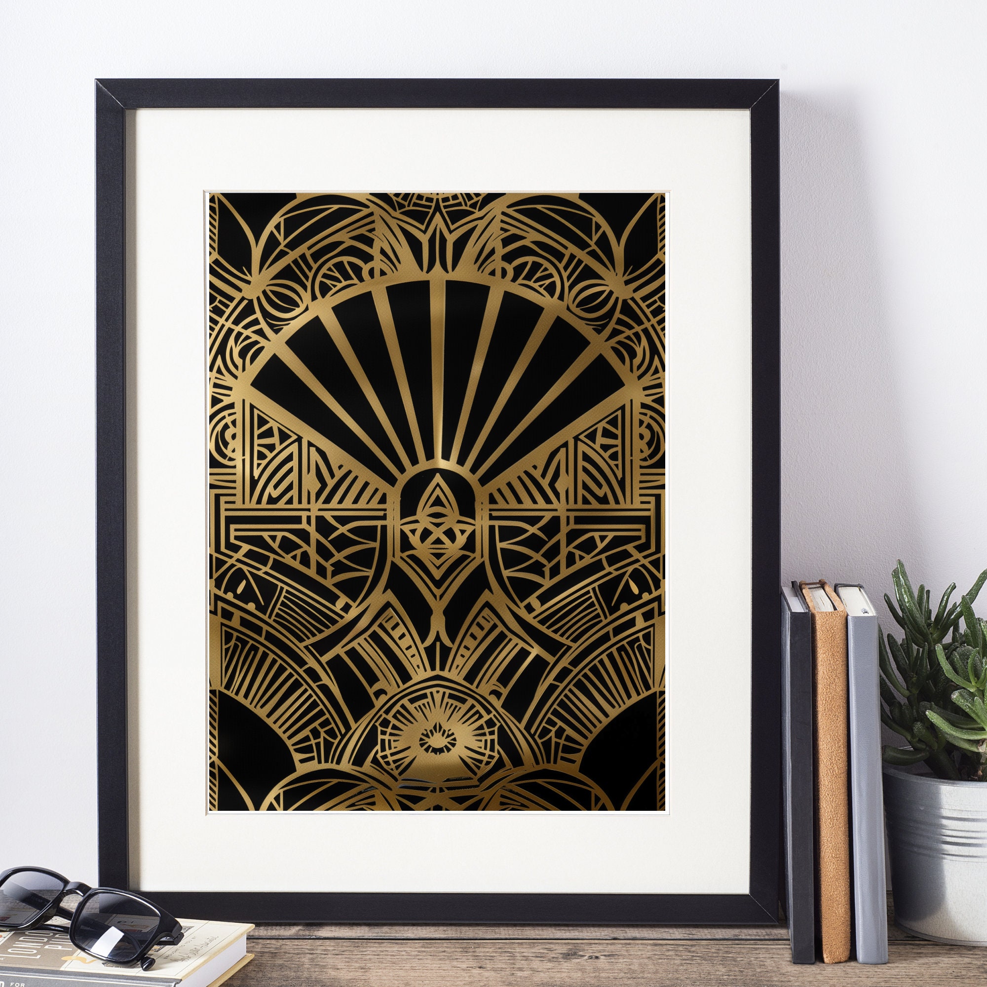 Art Deco Artwork Jazz Age Art for Great Gatsby Decor Black and Gold ...
