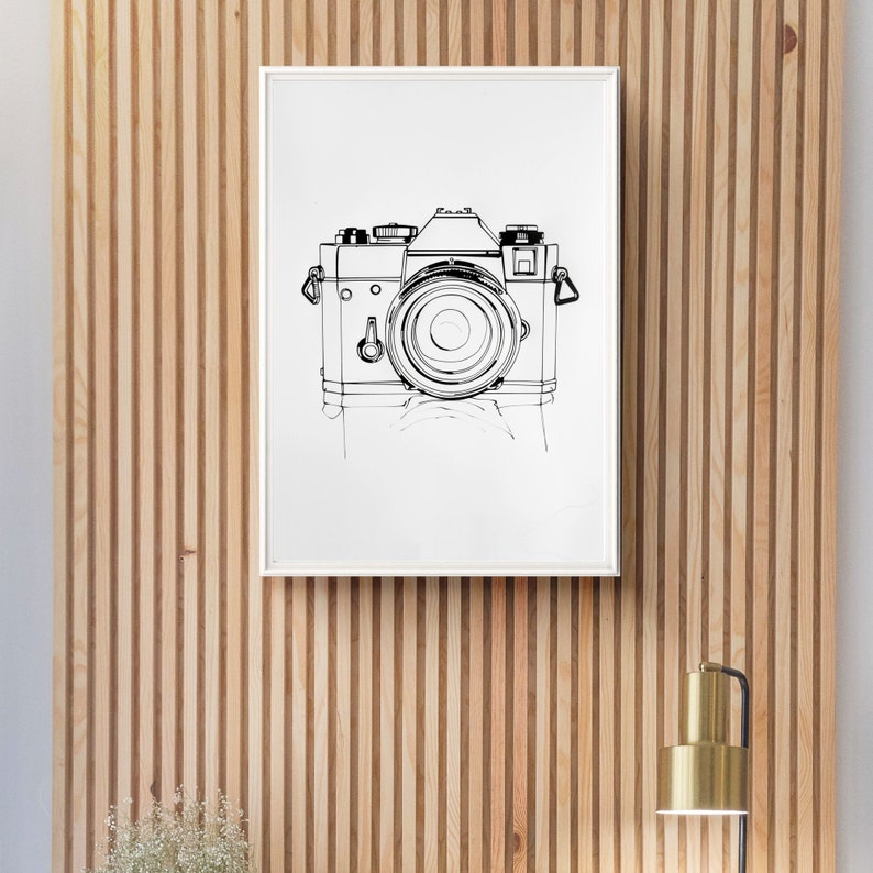 Camera Line Art, Lens Illustration, Simple Design, Sketch Artwork ...