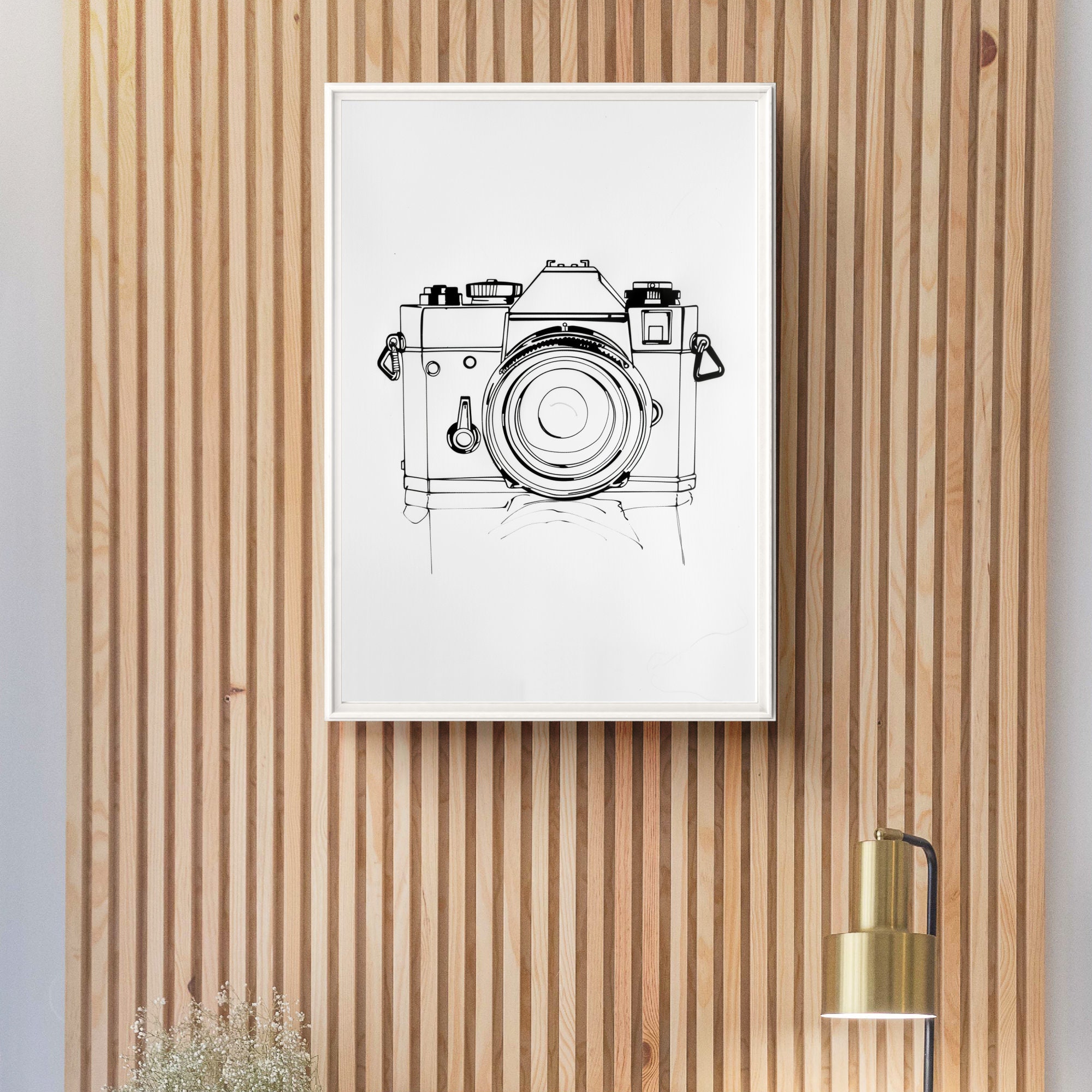 Elegant Camera Line Art Lens Illustration Simple Design Sketch Artwork ...