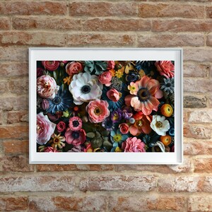 Colorful Floral Wall Art Gift for Flower Lover Colorful Flower Print ...