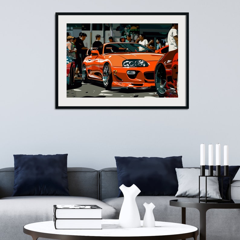 Toyota Supra Mk4, Car Meet Up, Comic Book Style, JDM, Automotive Gift ...