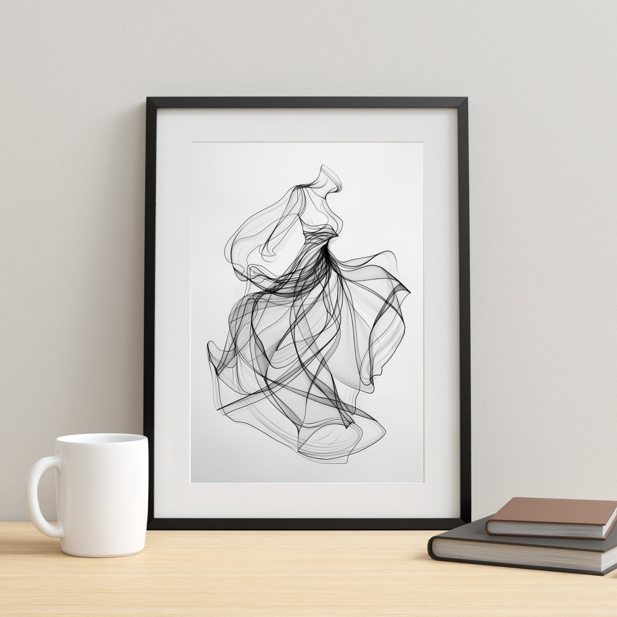 Dress Drawing Fashion Illustration Sketch Sleek Modern Fashion Artwork ...