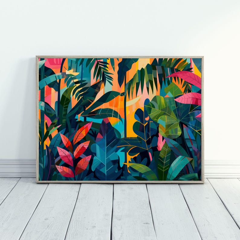 Abstract Jungle Art Gift for Nature Lover Colorful Abstract Print Bold ...