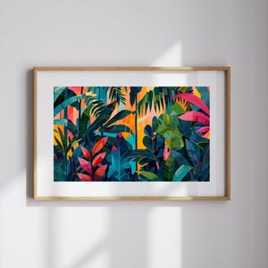 Abstract Jungle Art Gift for Nature Lover Colorful Abstract Print Bold ...