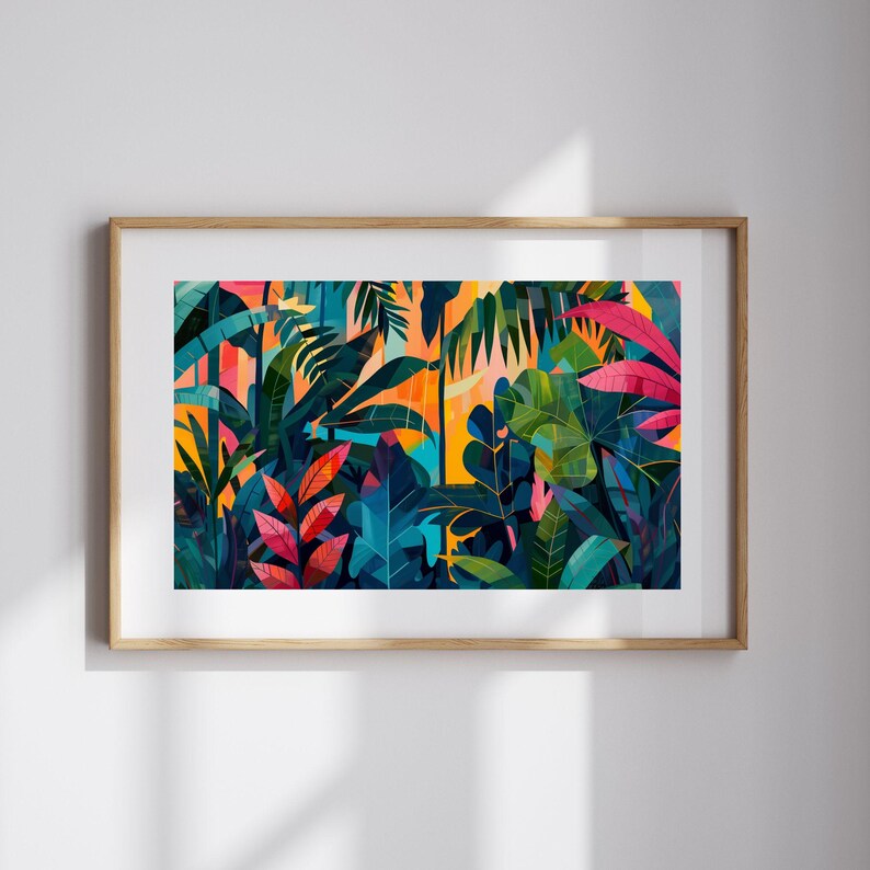 Abstract Jungle Art Gift for Nature Lover Colorful Abstract Print Bold ...