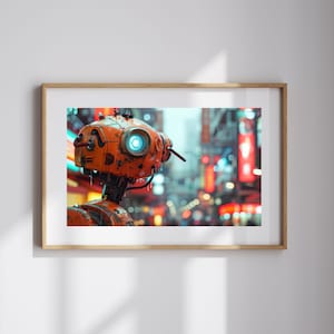 Futuristic Robot Poster for Futuristic Home Decor Robot Wall Art for ...