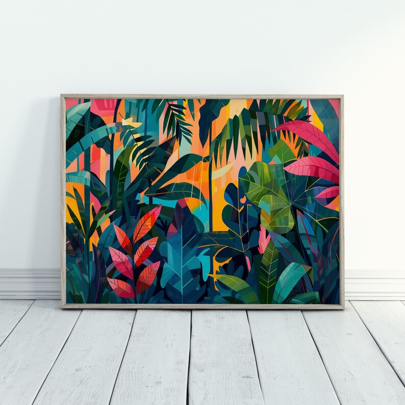 Abstract Jungle Art Gift for Nature Lover Colorful Abstract Print Bold ...