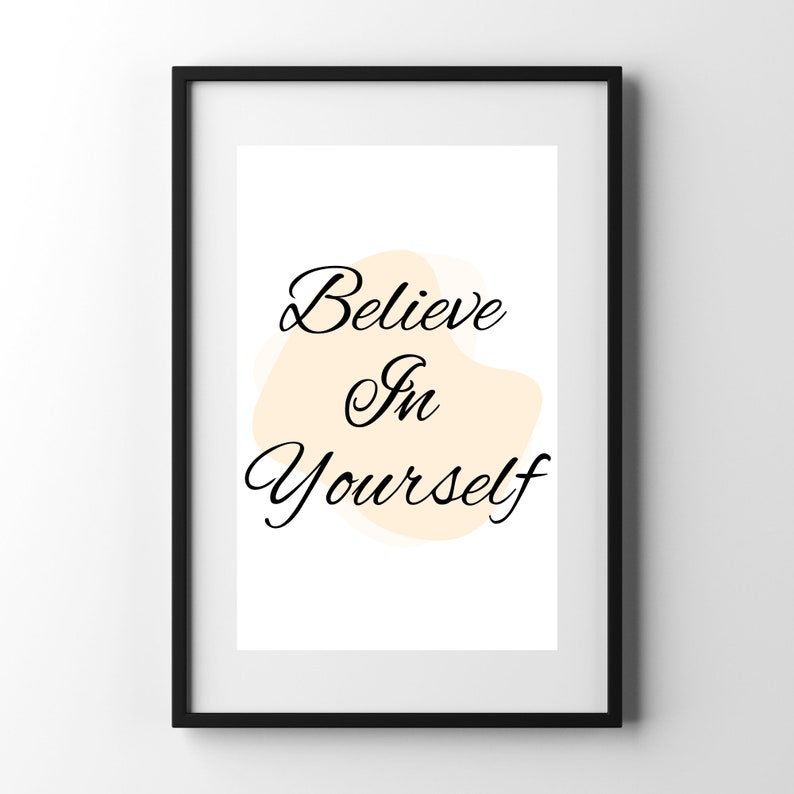 Believe in Yourself Positive Affirmation Poster for Office ...