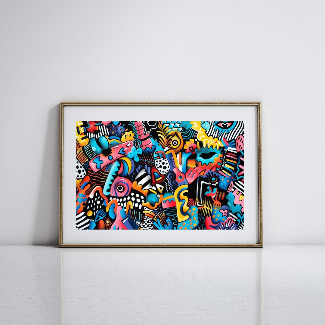 Colorful Abstract Art for Maximalist Home Decor Vibrant Art for Living ...