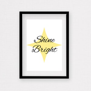 Shine Bright Positive Affirmation Poster for Office Motivational Quote ...