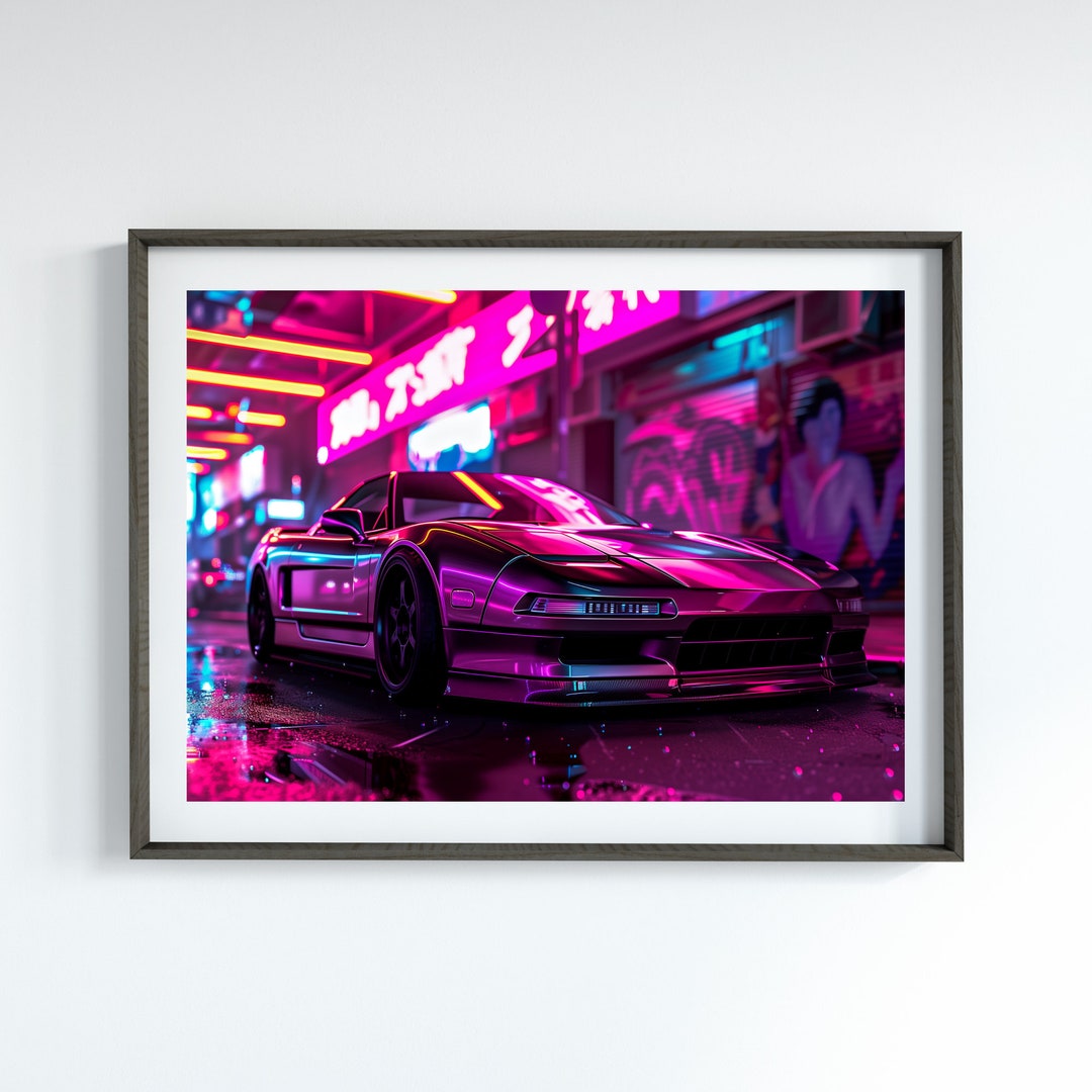 Honda NSX 1990 Cyberpunk Art Honda NSX Poster Car Enthusiast Gift Japanese Car Poster for Garage ...