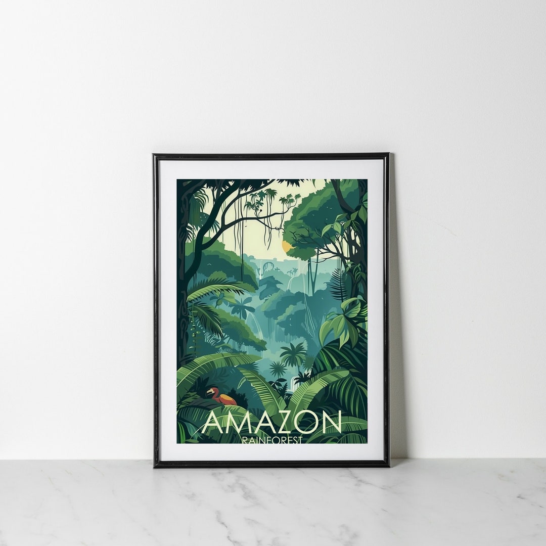 Amazon Rainforest Antique Travel Poster Gift for Traveler Botany ...