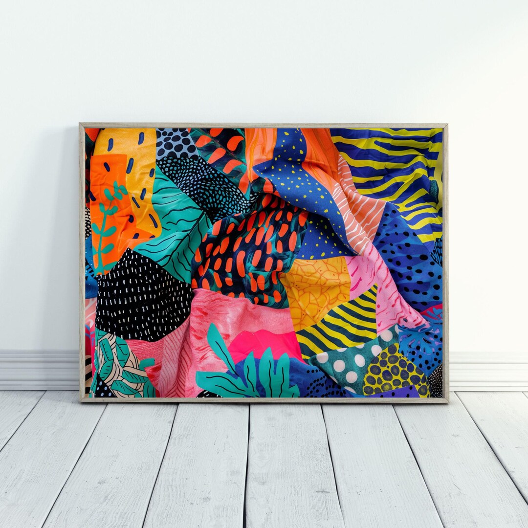 Colorful Abstract Art for Maximalist Home Decor Vibrant Art for Living ...