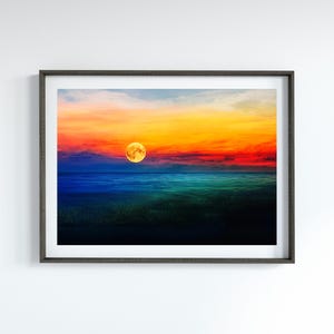 Horizon Sunrise, Abstract Artwork, Surreal, Day and Night, Sun and Moon ...