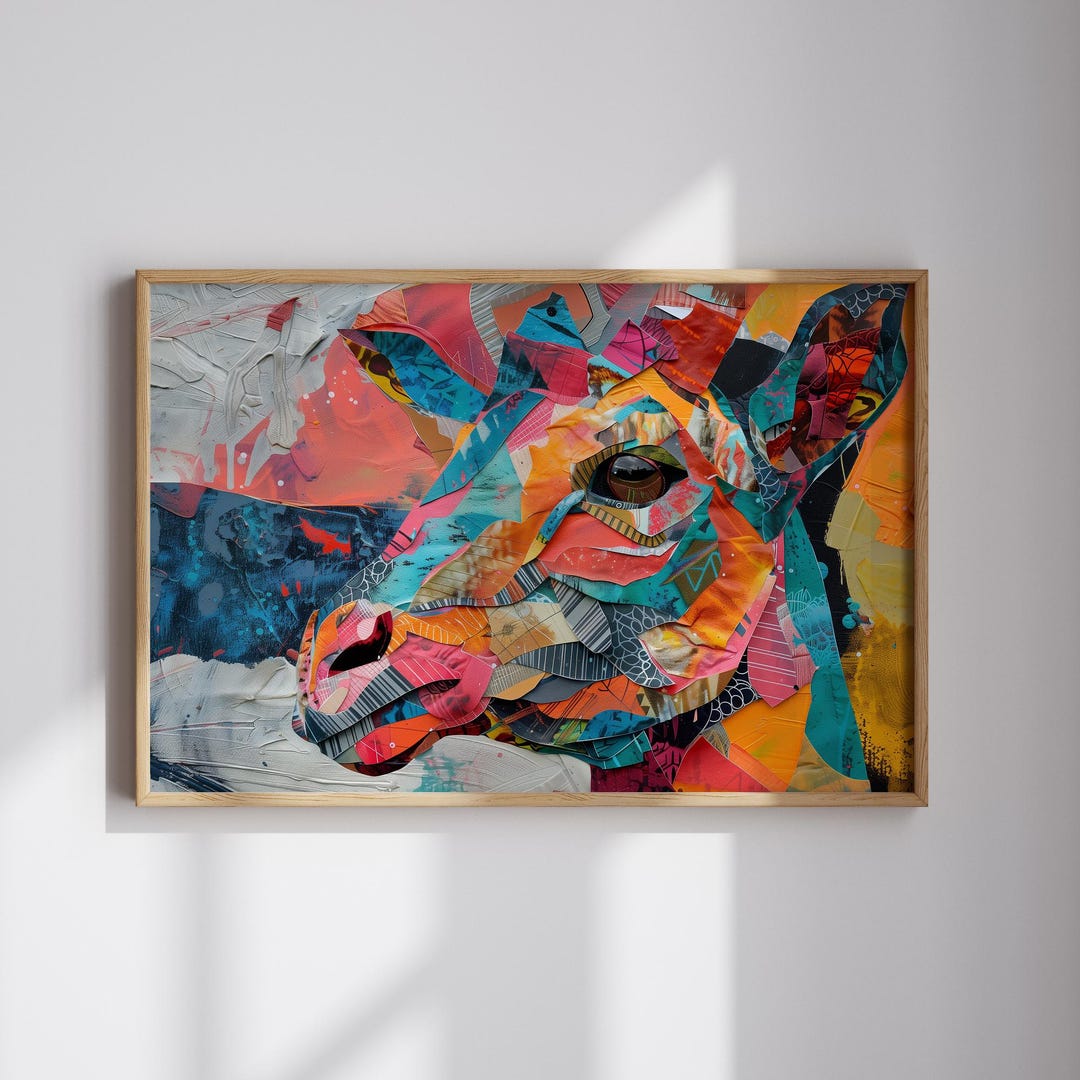 Abstract Animal Artwork Wild Animal Portrait Mixed Media Art Vibrant ...