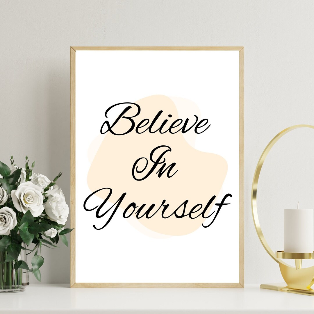 Believe in Yourself Positive Affirmation Poster for Office ...