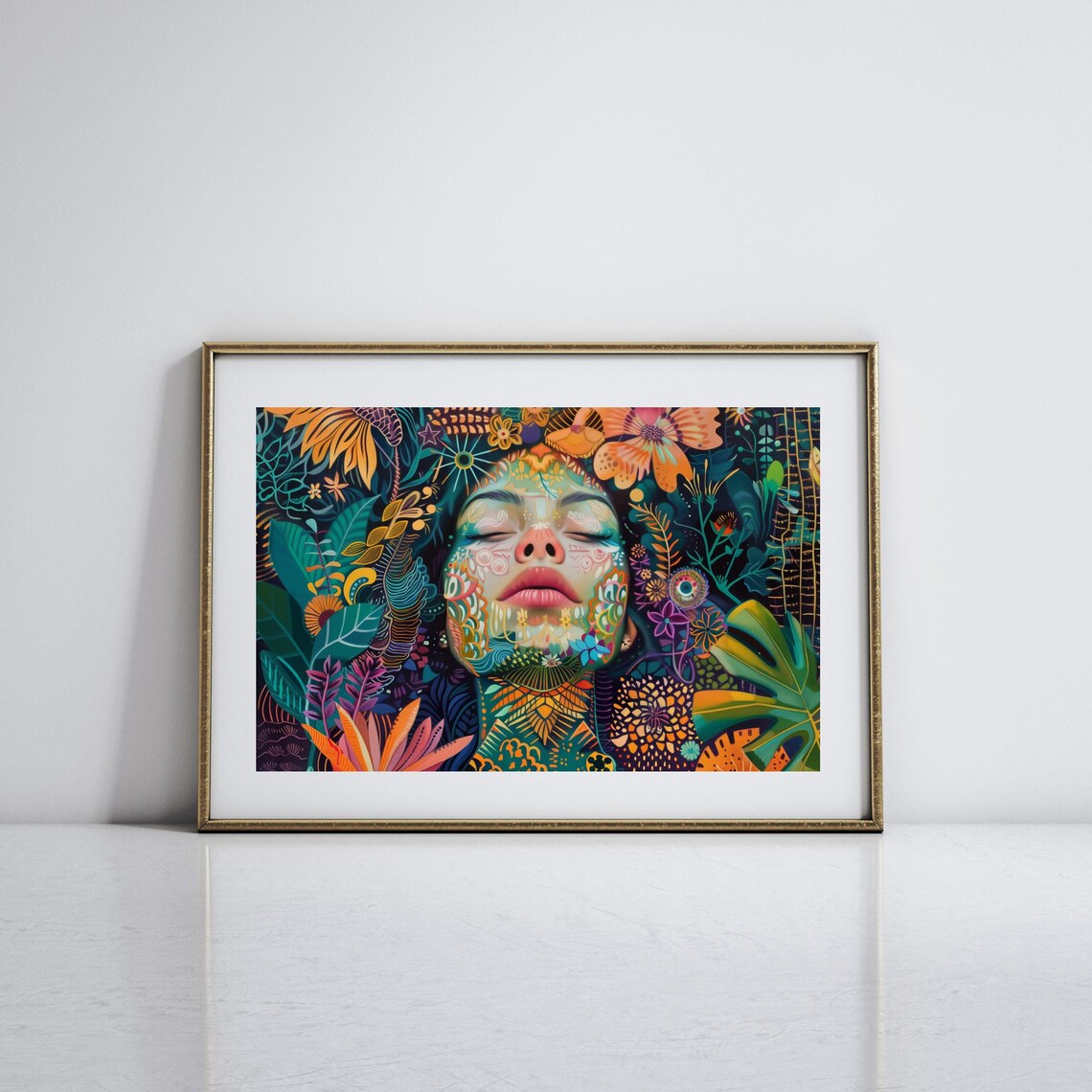 Female Portrait Maximalist Art Women's Portrait Art Unique Gift for ...