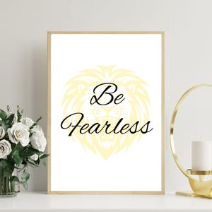 Be Fearless Positive Affirmation Poster for Office Empowering Art for ...