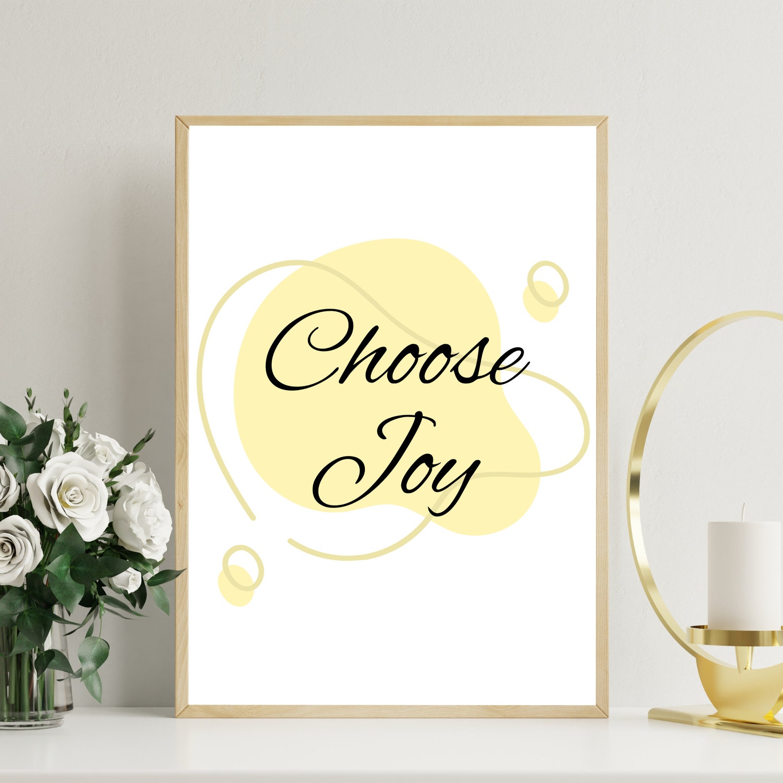 Choose Joy, Inspirational Quote, Positive Affirmation, Abstract Shape ...