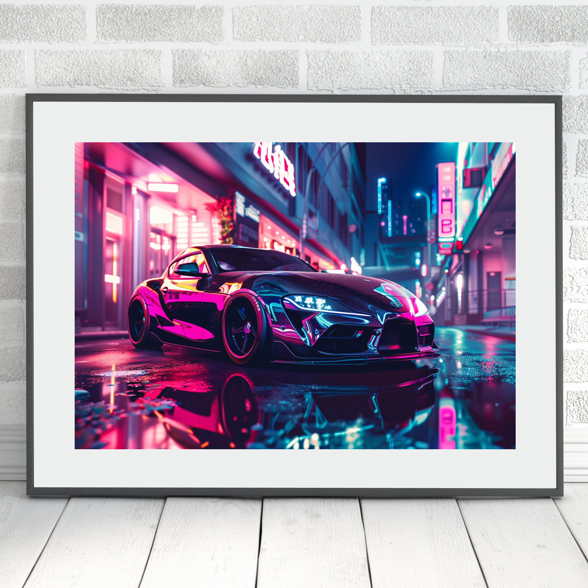 Toyota Supra MK5 Cyberpunk Art JDM Poster for Garage Art Motorsports ...