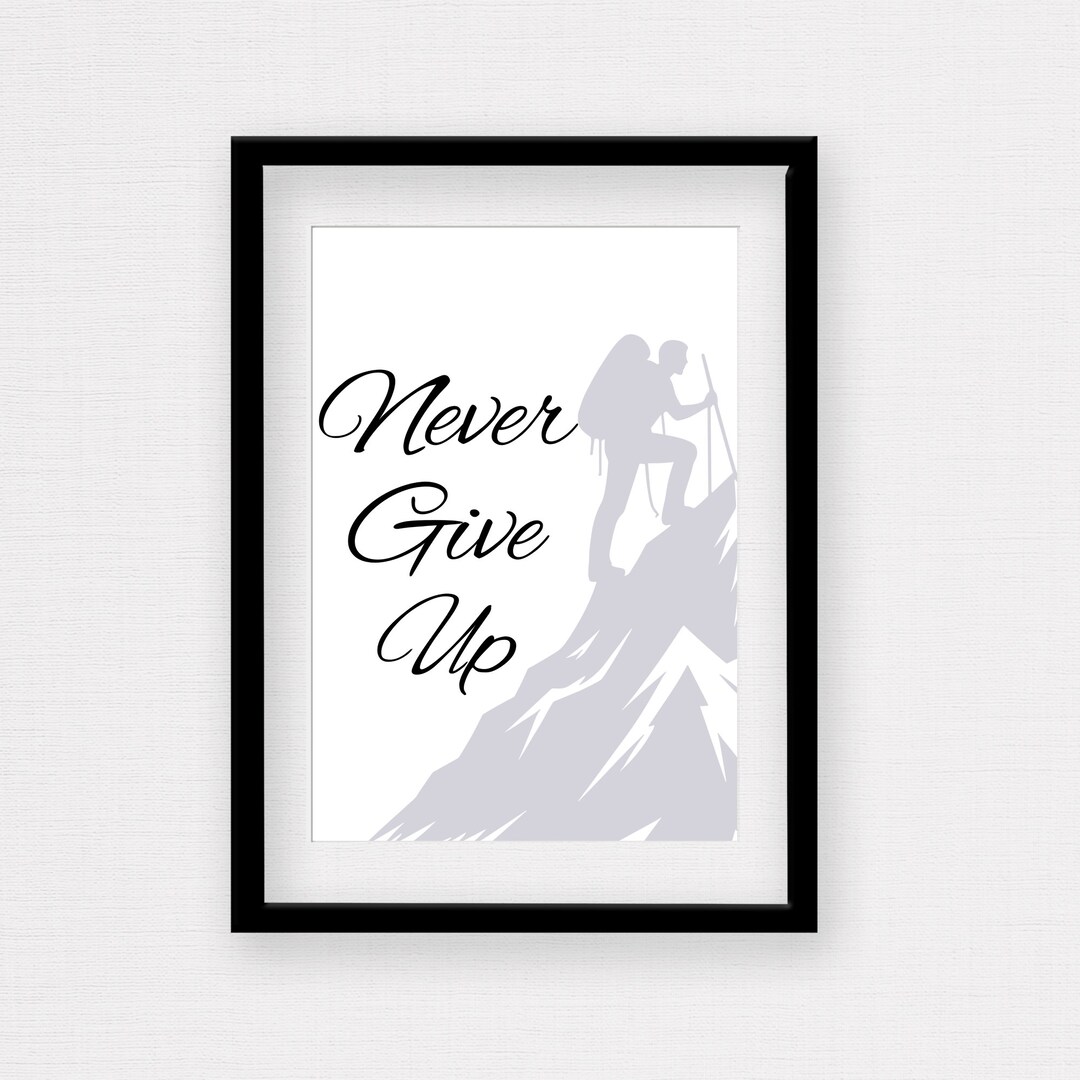 Never Give up Poster for Office Decor Positive Affirmation Poster ...