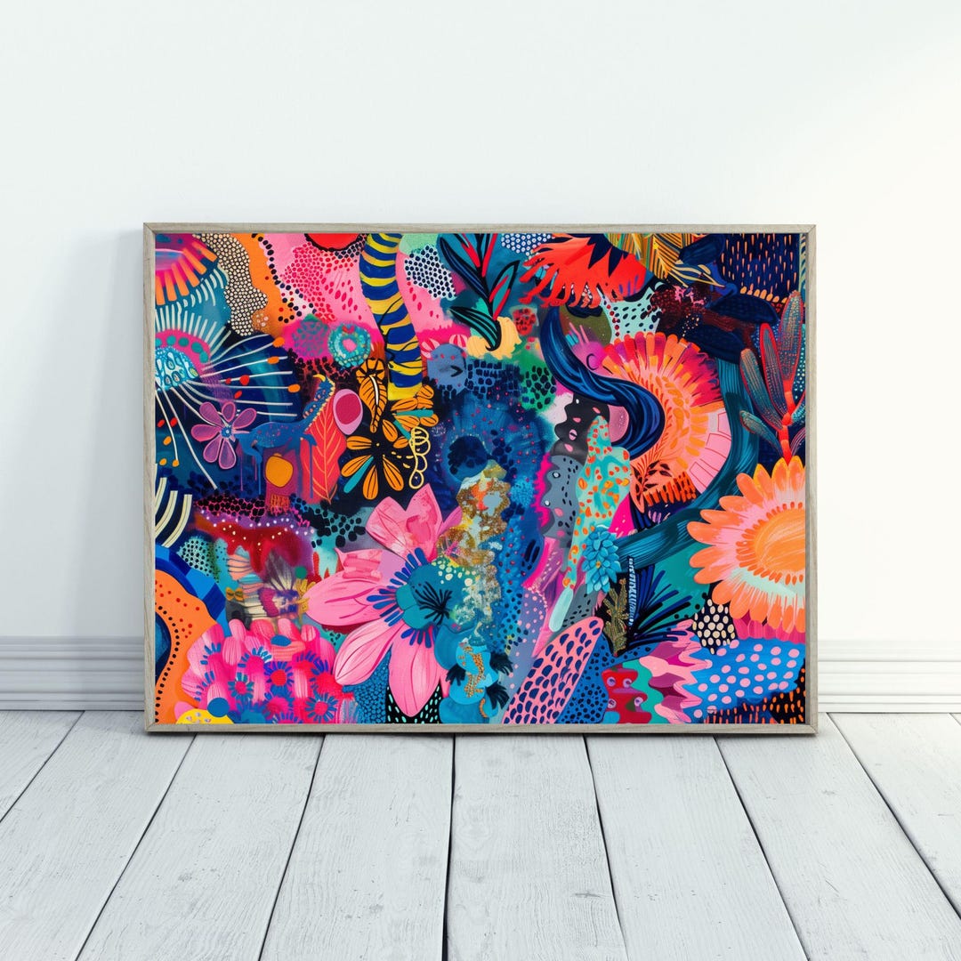Colorful Abstract Art for Maximalist Home Decor Vibrant Art for Living ...