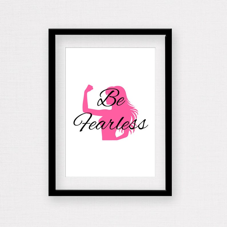 Be Fearless Positive Affirmation Poster for Office Empowering Art for ...