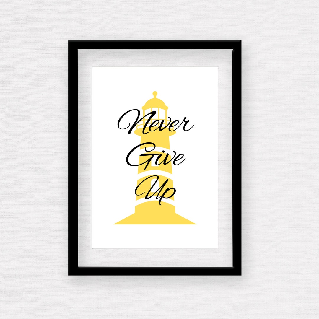 Never Give up Poster for Office Decor Positive Affirmation Poster ...