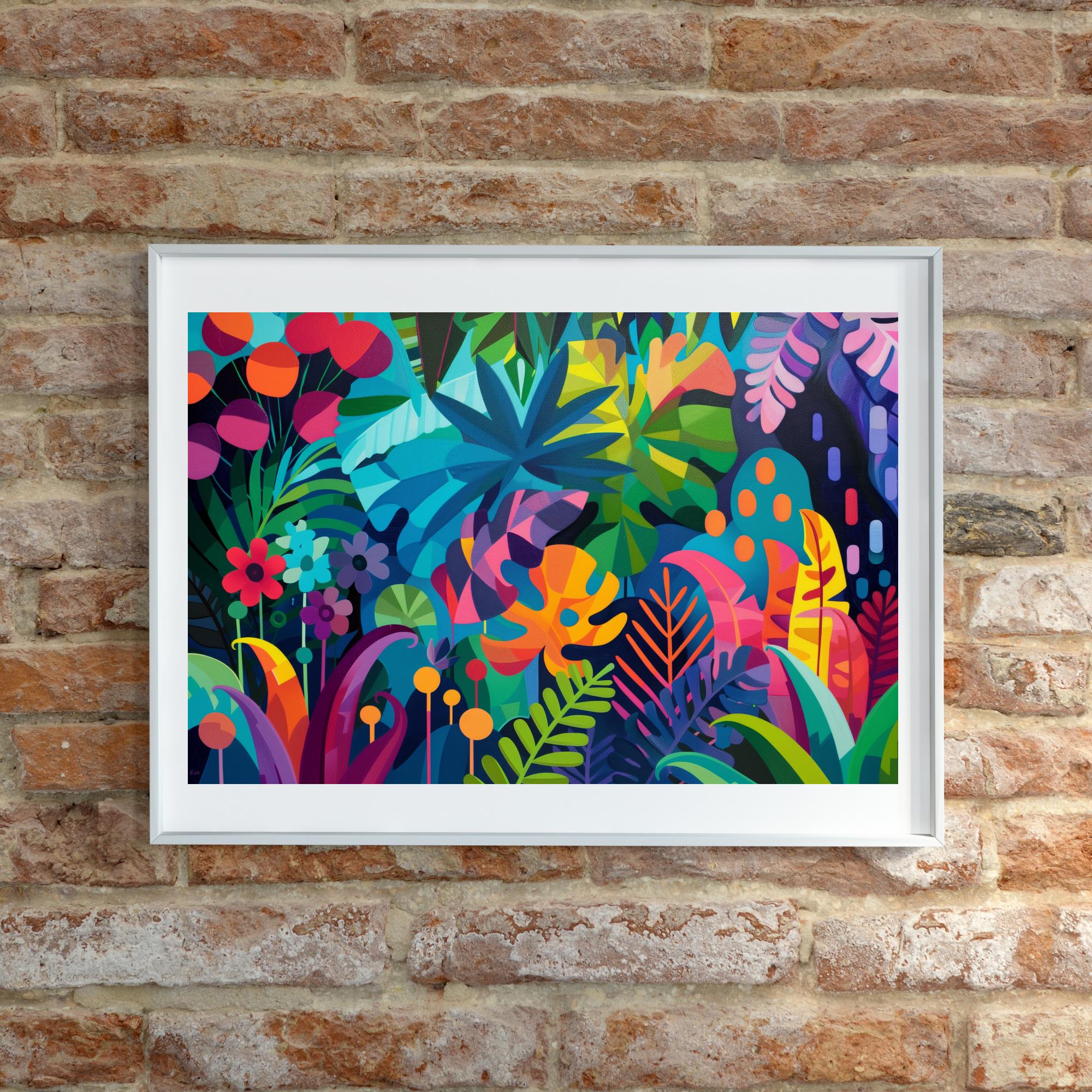 Geometric Art, Jungle Print, Tropical Plants, Foliage, Nature-inspired ...