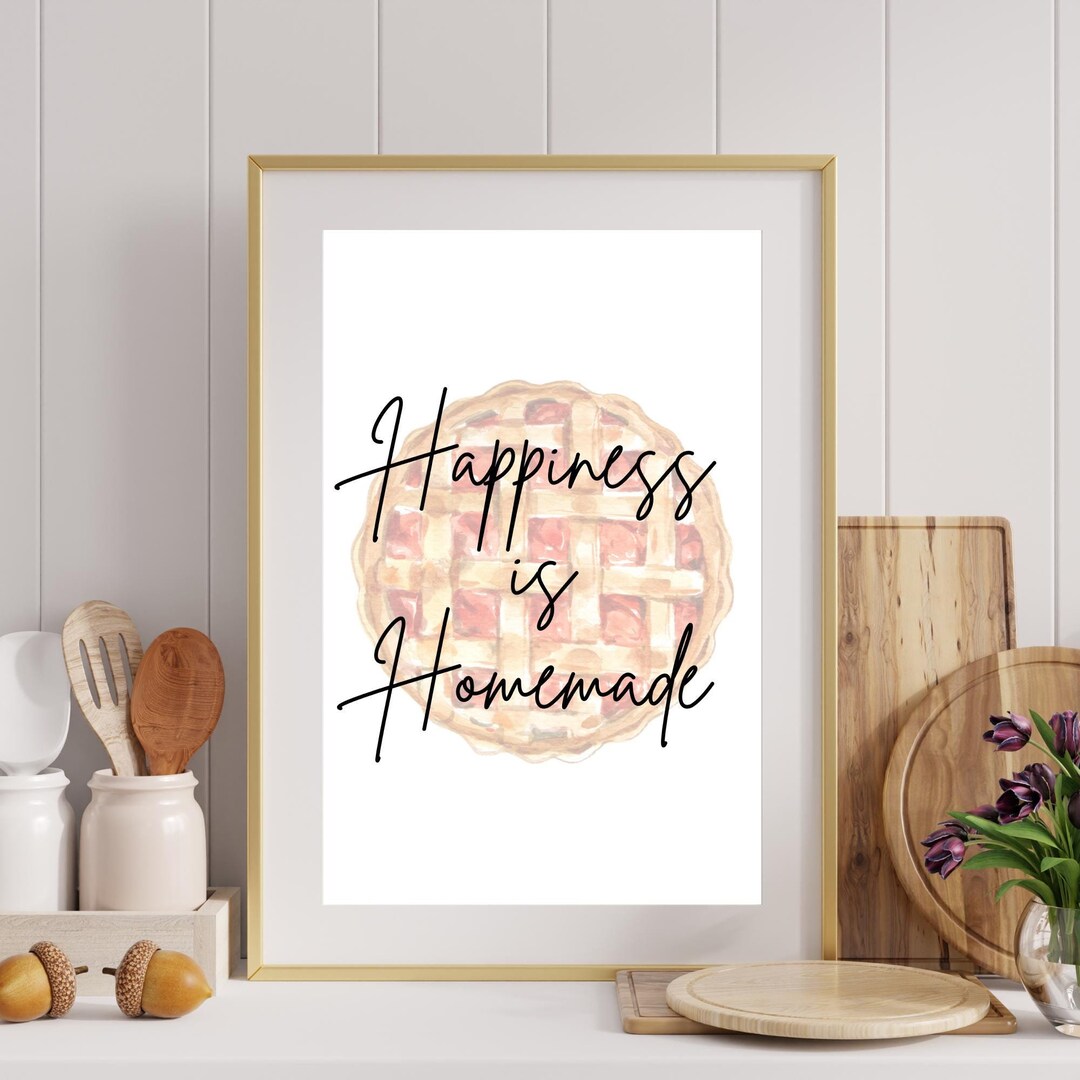 Happiness is Homemade Gift for Chef Kitchen Quote Print Gift for Cook ...