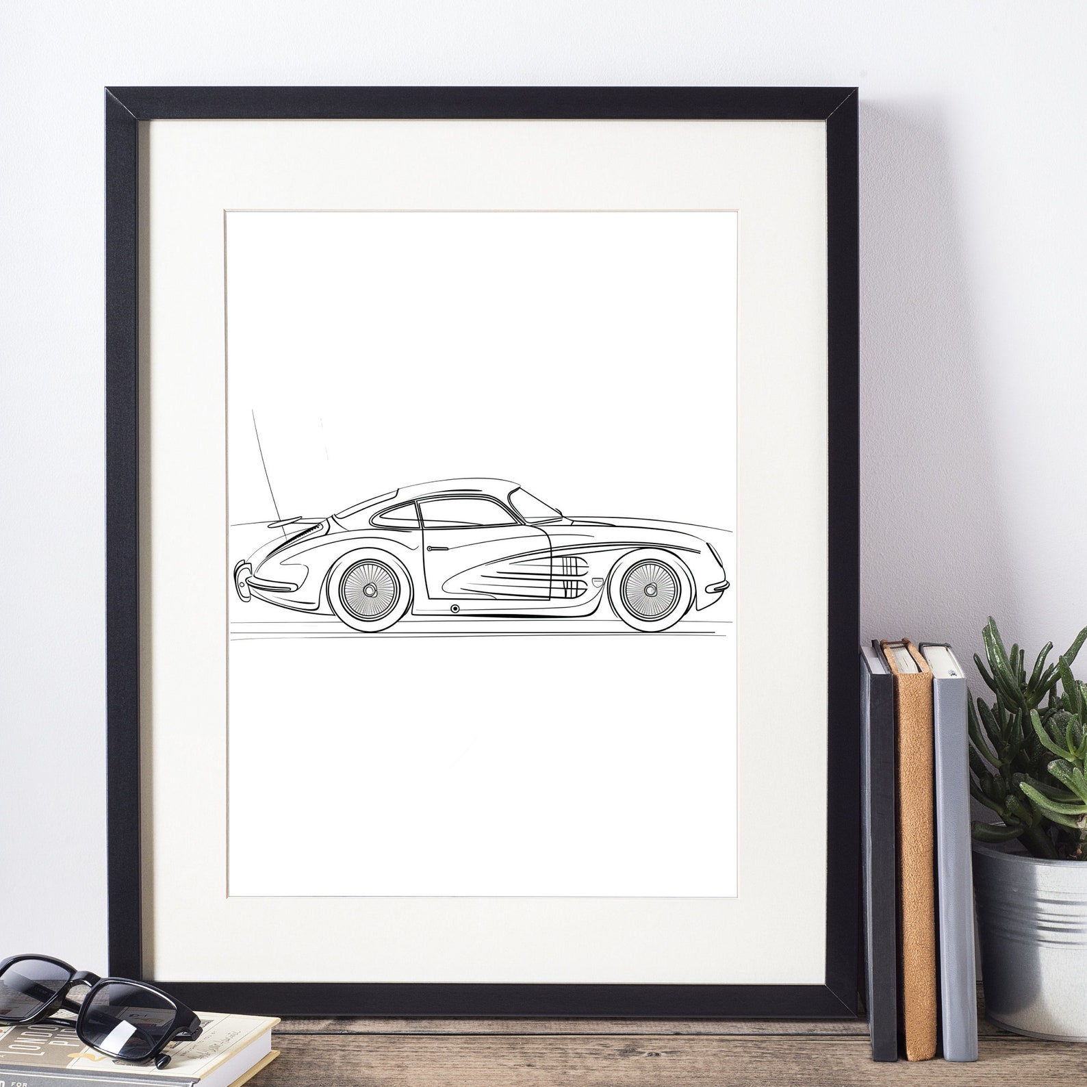 Elegant Car Line Art Vehicle Illustration Simple Modern Design Sketch ...