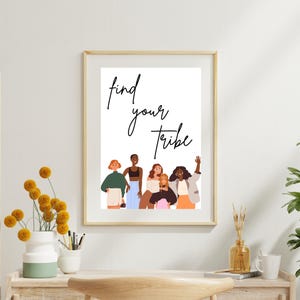 Find Your Tribe Inspirational Quote Poster Minimalist Artwork for ...