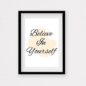 Believe in Yourself Positive Affirmation Poster for Office ...