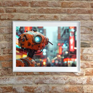 Futuristic Robot Poster for Futuristic Home Decor Robot Wall Art for ...