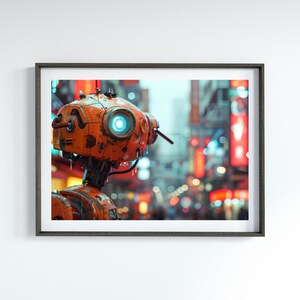 Futuristic Robot Poster for Futuristic Home Decor Robot Wall Art for ...