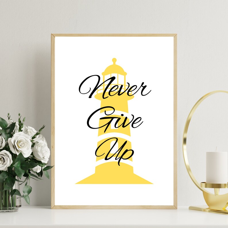 Never Give up Poster for Office Decor Positive Affirmation Poster ...