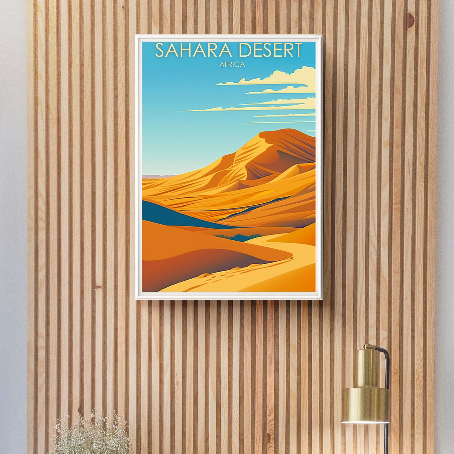Sahara Desert Antique Travel Poster Gift for Traveler Vintage Style ...