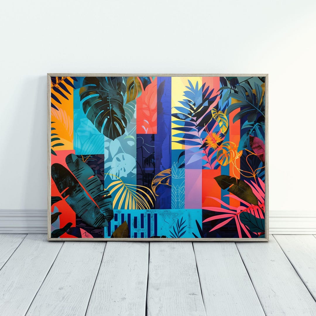 Abstract Jungle Art Gift for Nature Lover Colorful Abstract Print Bold ...