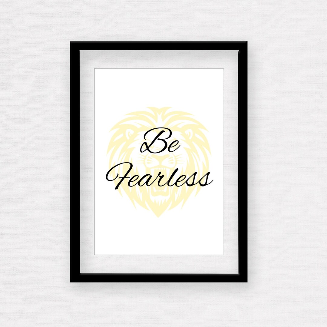 Be Fearless Positive Affirmation Poster for Office Empowering Art for ...