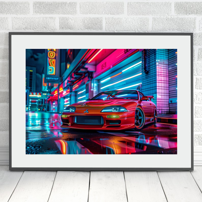 Mitsubishi 3000GT VR4, 1990s Car, Neon Streets, Cyberpunk Art, Urban ...