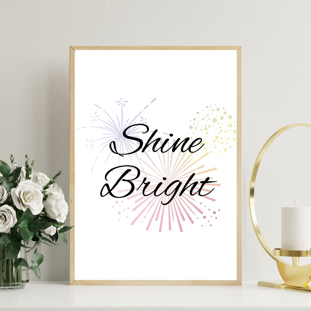 Shine Bright Positive Affirmation Poster for Office Motivational Quote ...