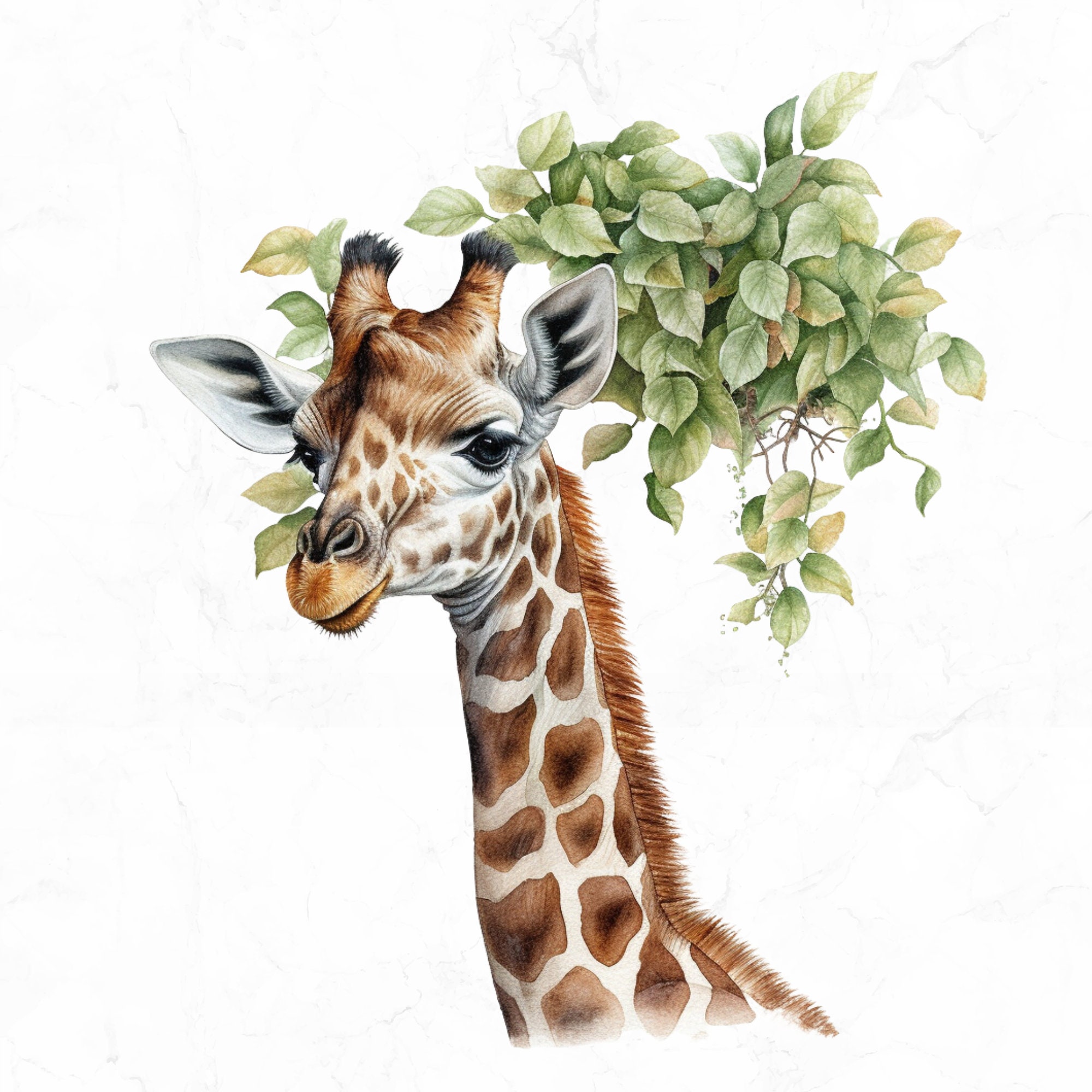 Giraffe Watercolor Clipart, Cute Clip Art, Zoo Animals, Transparent ...