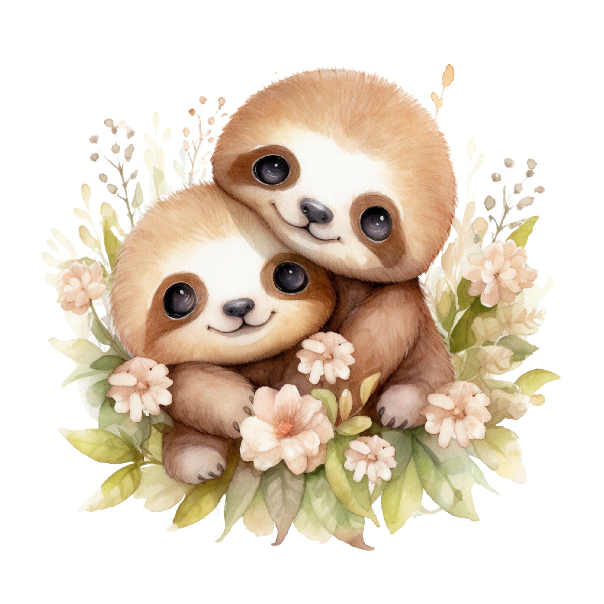 Baby Sloth Clip Art, 25 High Quality Images, Digital Download, Digital ...