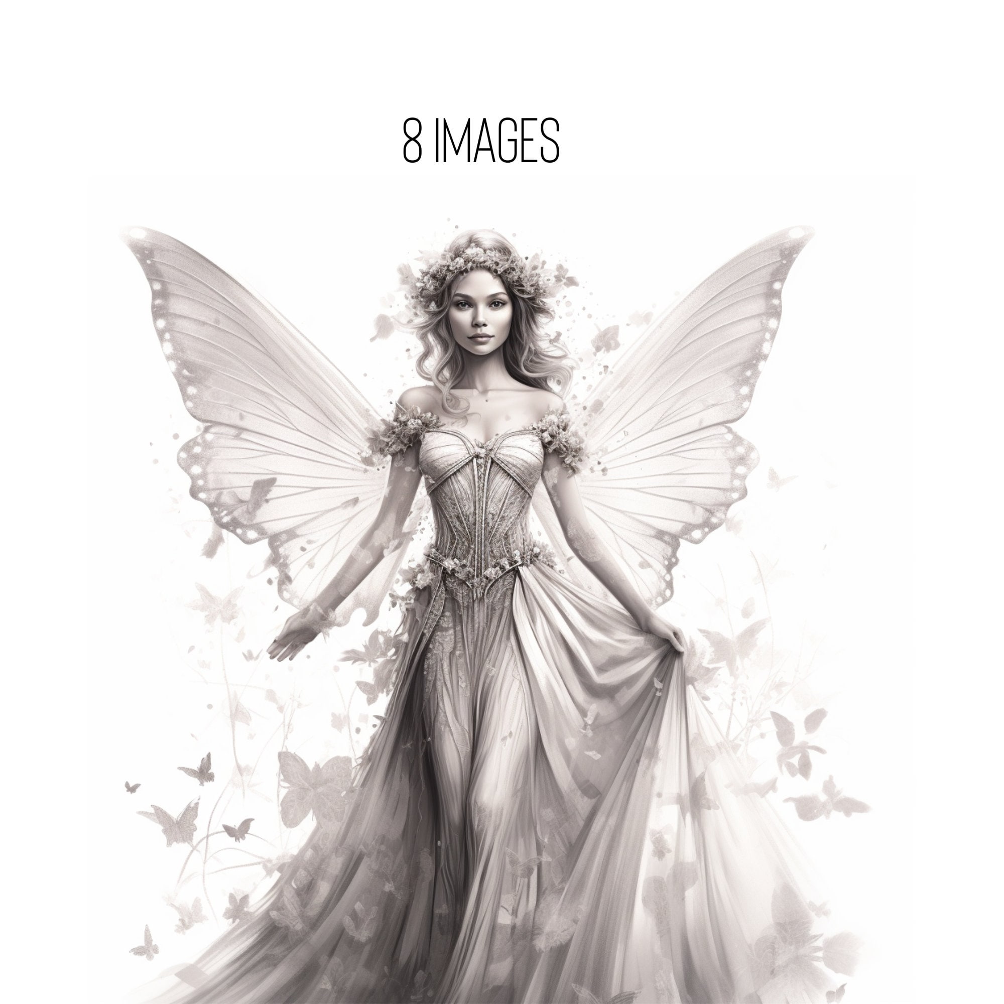 Fairies, Black and White, Digital Download, Clip Art, Journals ...