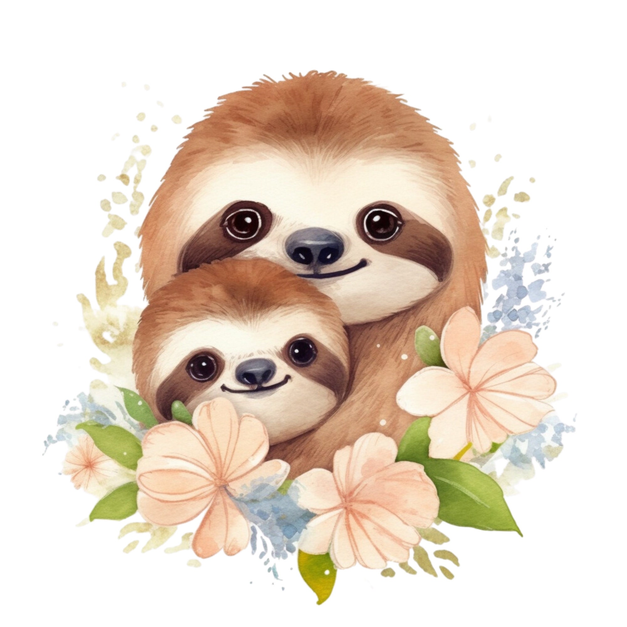 Baby Sloth Clip Art, 25 High Quality Images, Digital Download, Digital ...