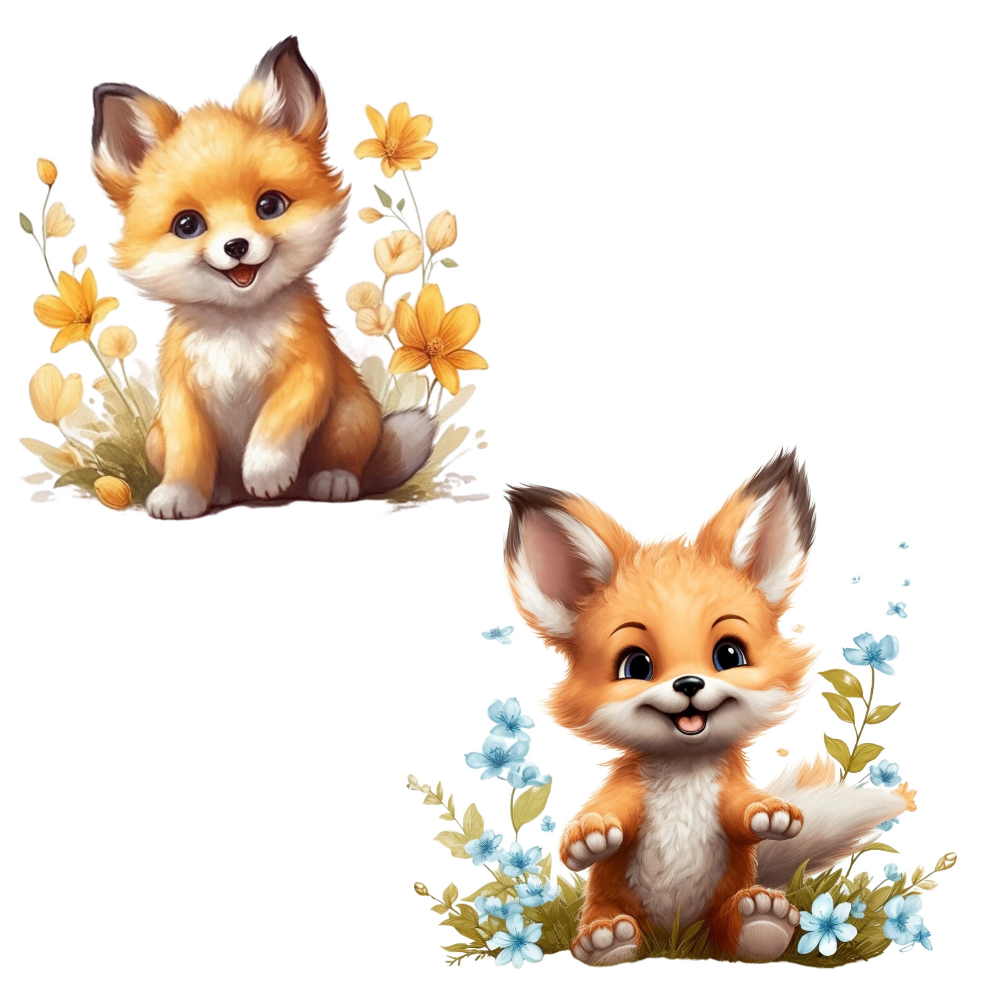 Cute Fox Clip Art, 14 High Quality Images, Digital Download, Digital ...